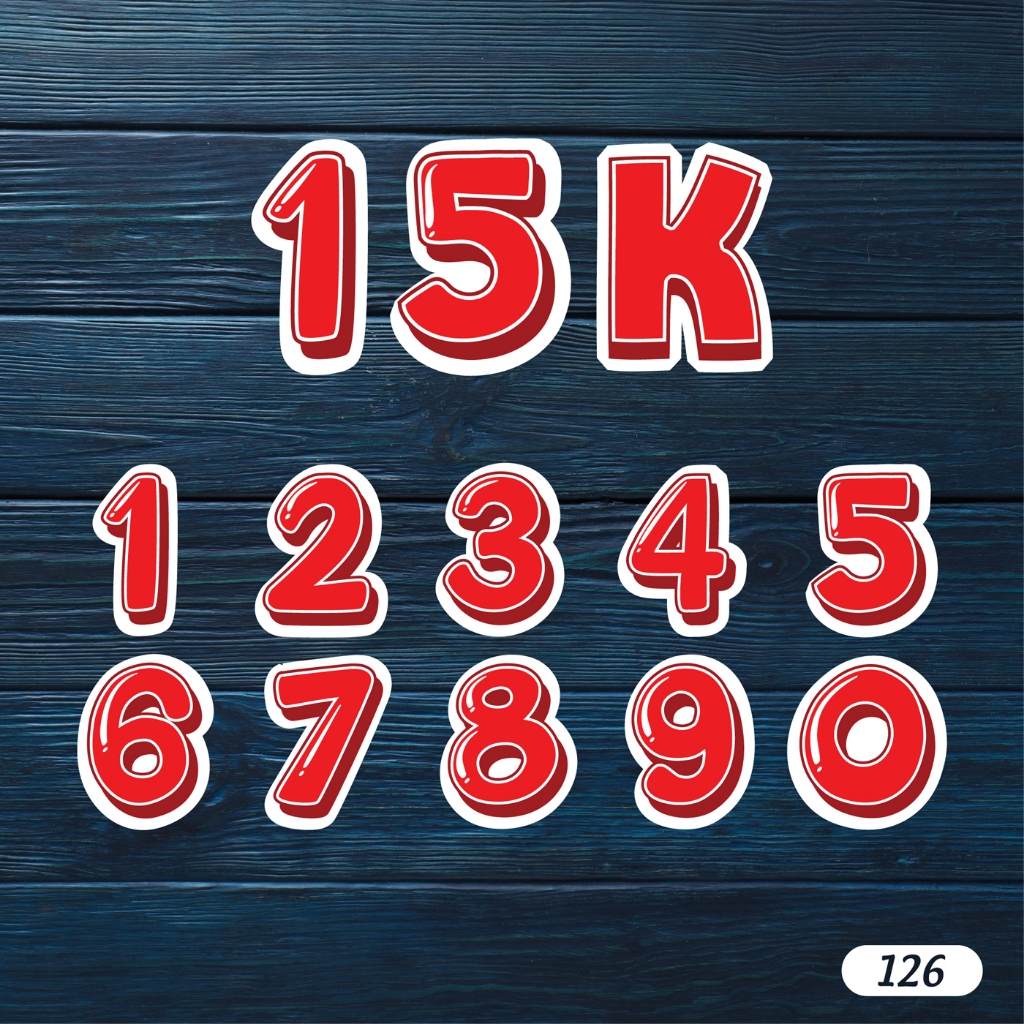Red price decal stamp model with numbers from 0 - 9 combined with price ...