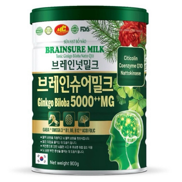 Brainsure Milk Tonic Ginkgo Biloba Natto Q10 Brain Tonic Ginkgo Natto ...