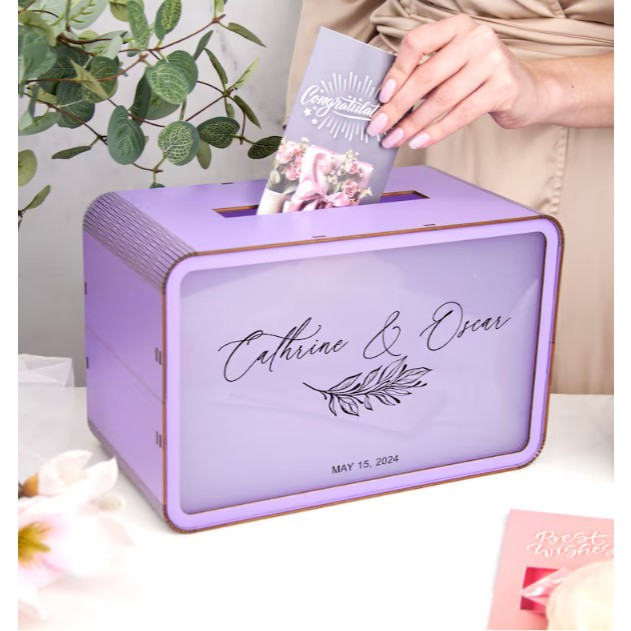 Wedding Envelope Heart Drop Card Box| Rectangle| Wedding card box ...