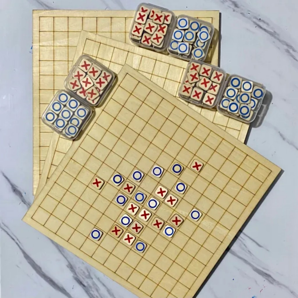 Checkers set, natural wooden XO checkers set helps children develop ...