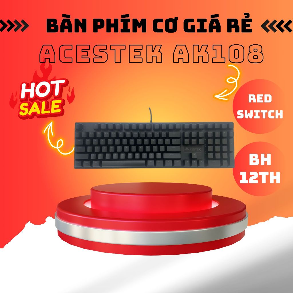 Acestek AK108 Cheap Wired Mechanical Keyboard, Red Switch Axis, | Shopee Malaysia