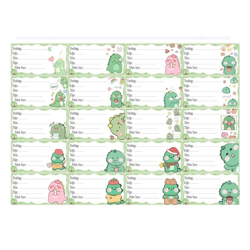 Dinosaur Notebook Labels 40 Different Labels | Shopee Malaysia
