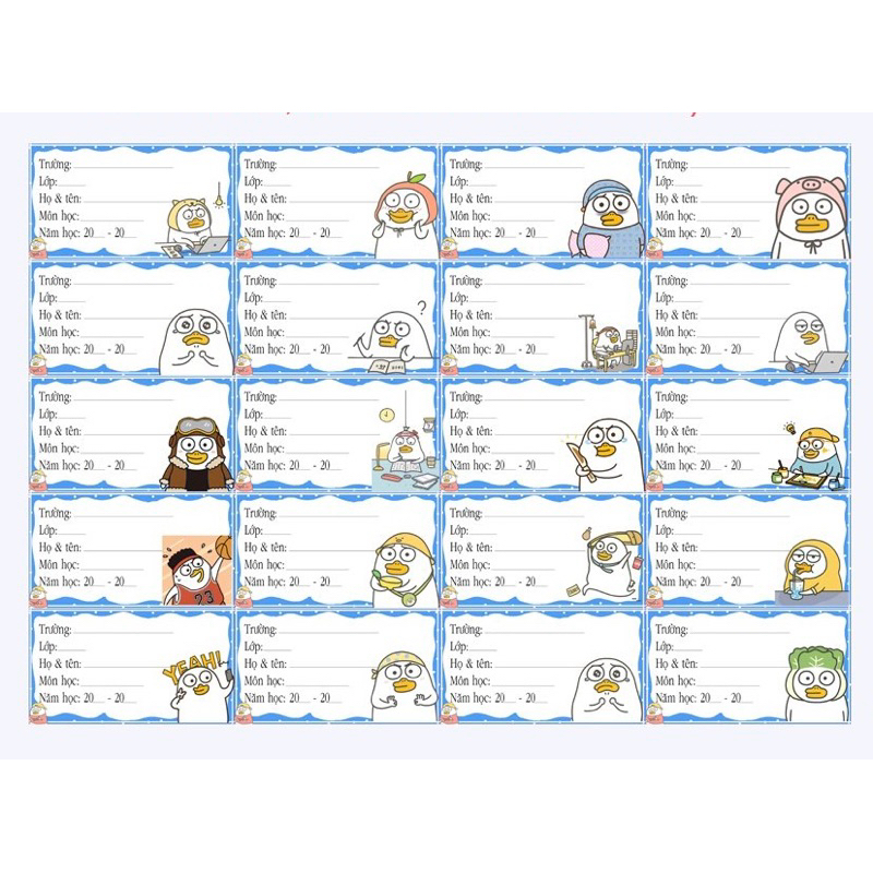 Cute Duck Sticker 80 Different Labels / cute Duck meme Notebook Label ...