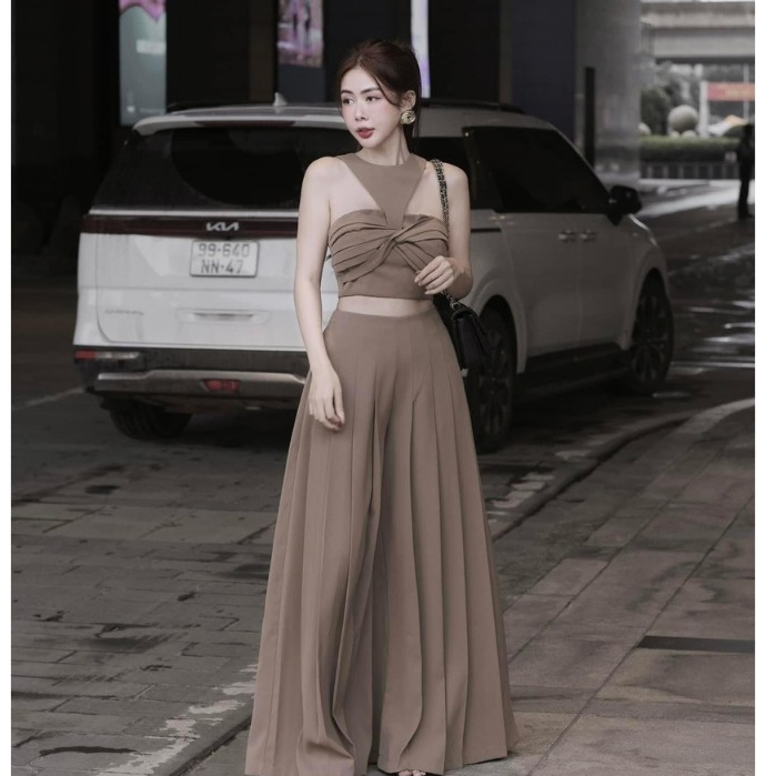 Kanhy set Bra Twisted Bra With Wide-Legged Pleated Shorts Hacking Shape ...