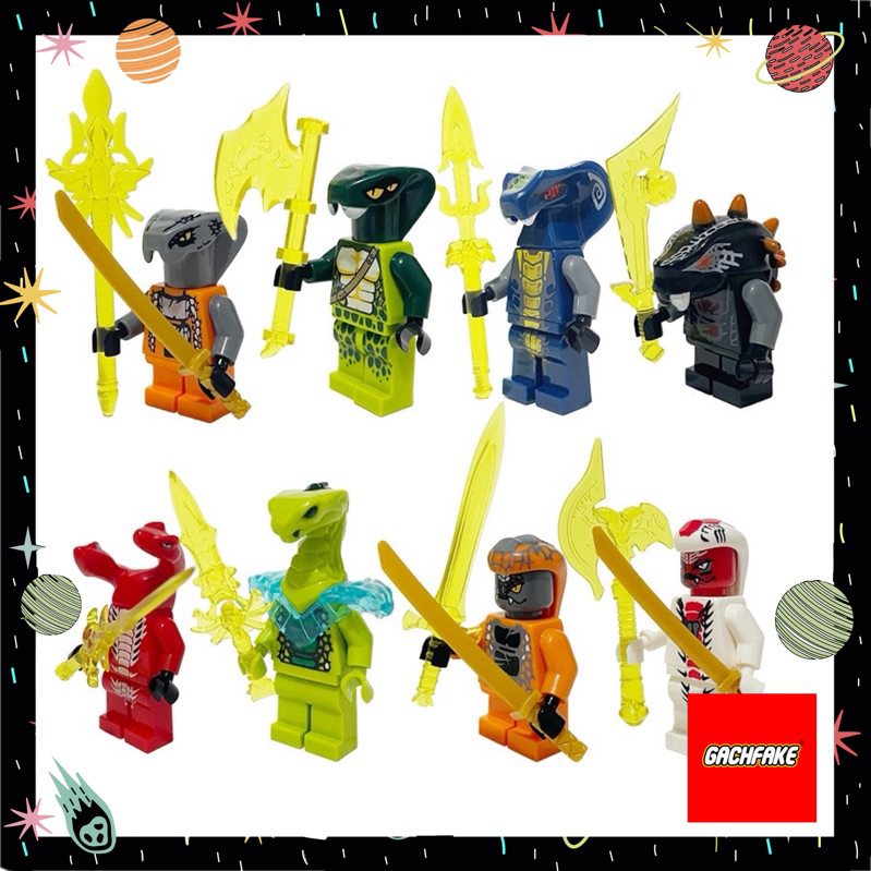 (Real Picture) Set Of 8 Minifigures Ninja Snake Types In Ninjago ...