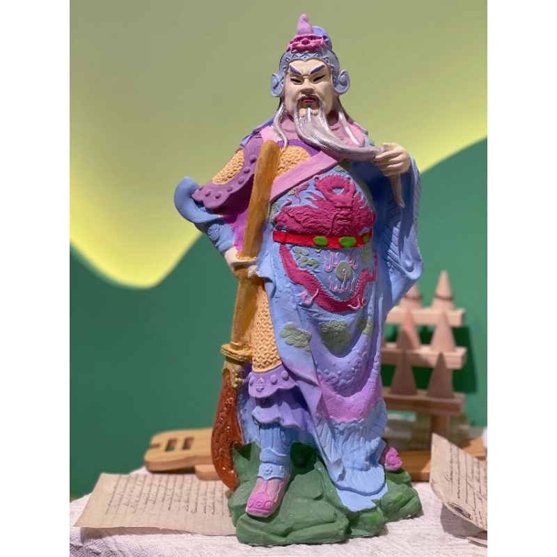The Plaster Statue Has Not Painted Quan Cong Color 34cm Tall With 12 ...