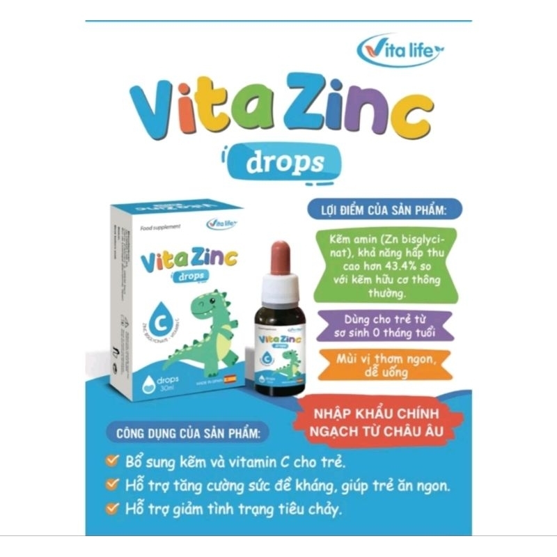 Vita ZinC drops Organic ZinC drops Support Good Eating, Weight Gain ...