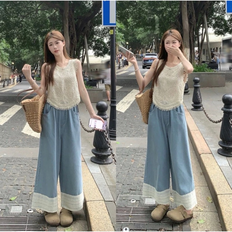 Women's Paper Jeans with Stylish Lace Fabric, Super Cute, Soft and ...