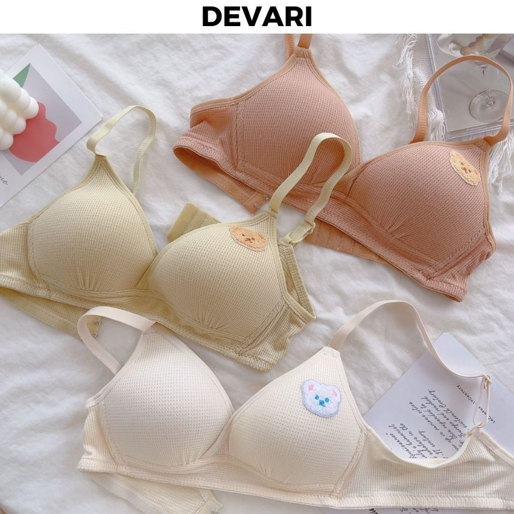 Devari A203 rimless cotton female bras with foam padding and pastel ...