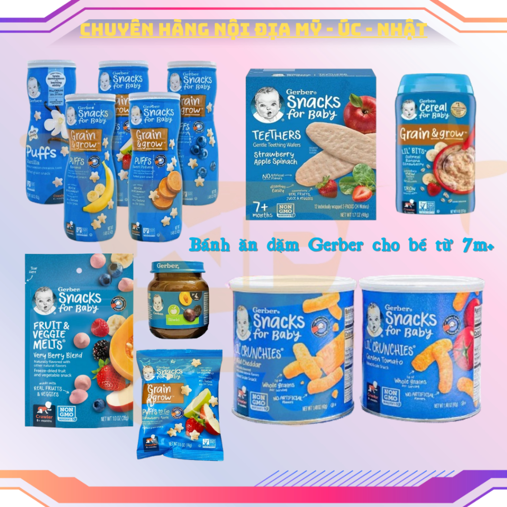 Gerber Puffs American star-shaped snacks with all fruit flavors from 7M ...