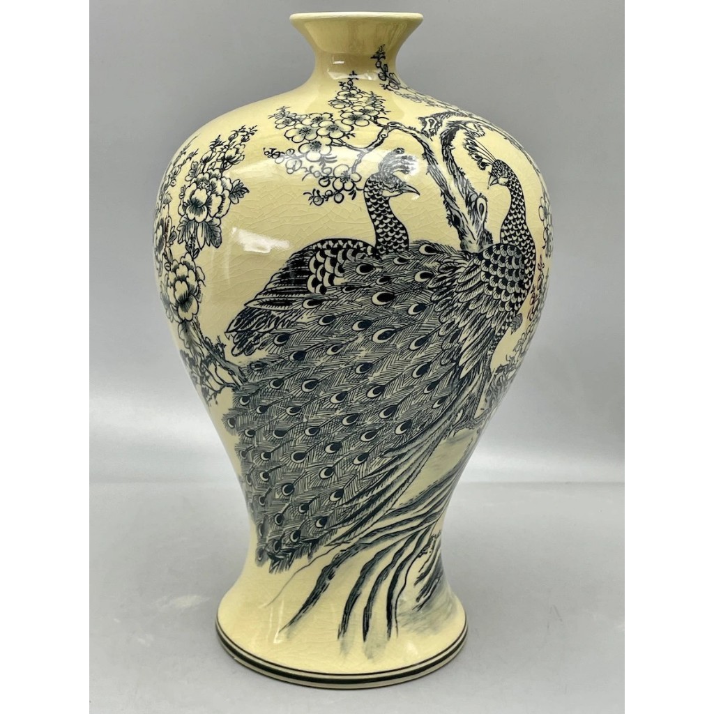 Mai Binh Tich Loc Cong Dao High 38cm Traditional Ceramic Chu Dau ...