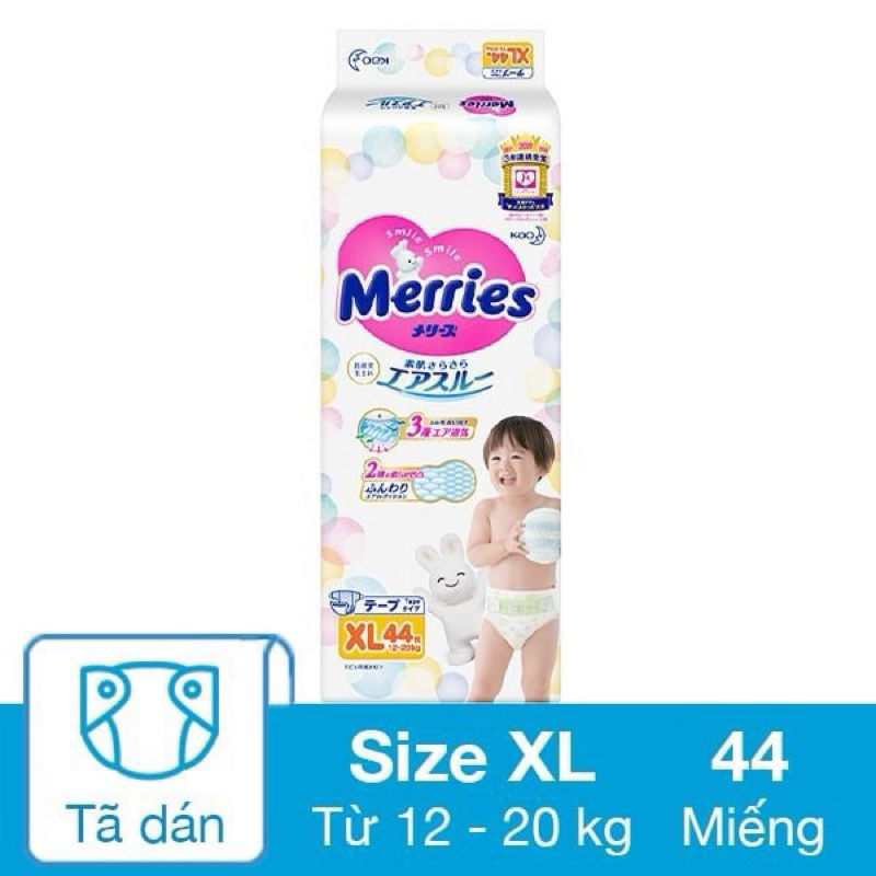 Diapers / Diapers Merries XL Diapers - 44 Pieces | Shopee Malaysia