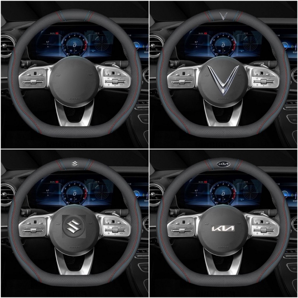 Nappa Leather D-Cut Steering Wheel Cover for Vinfast, Seltos, Suzuki ...