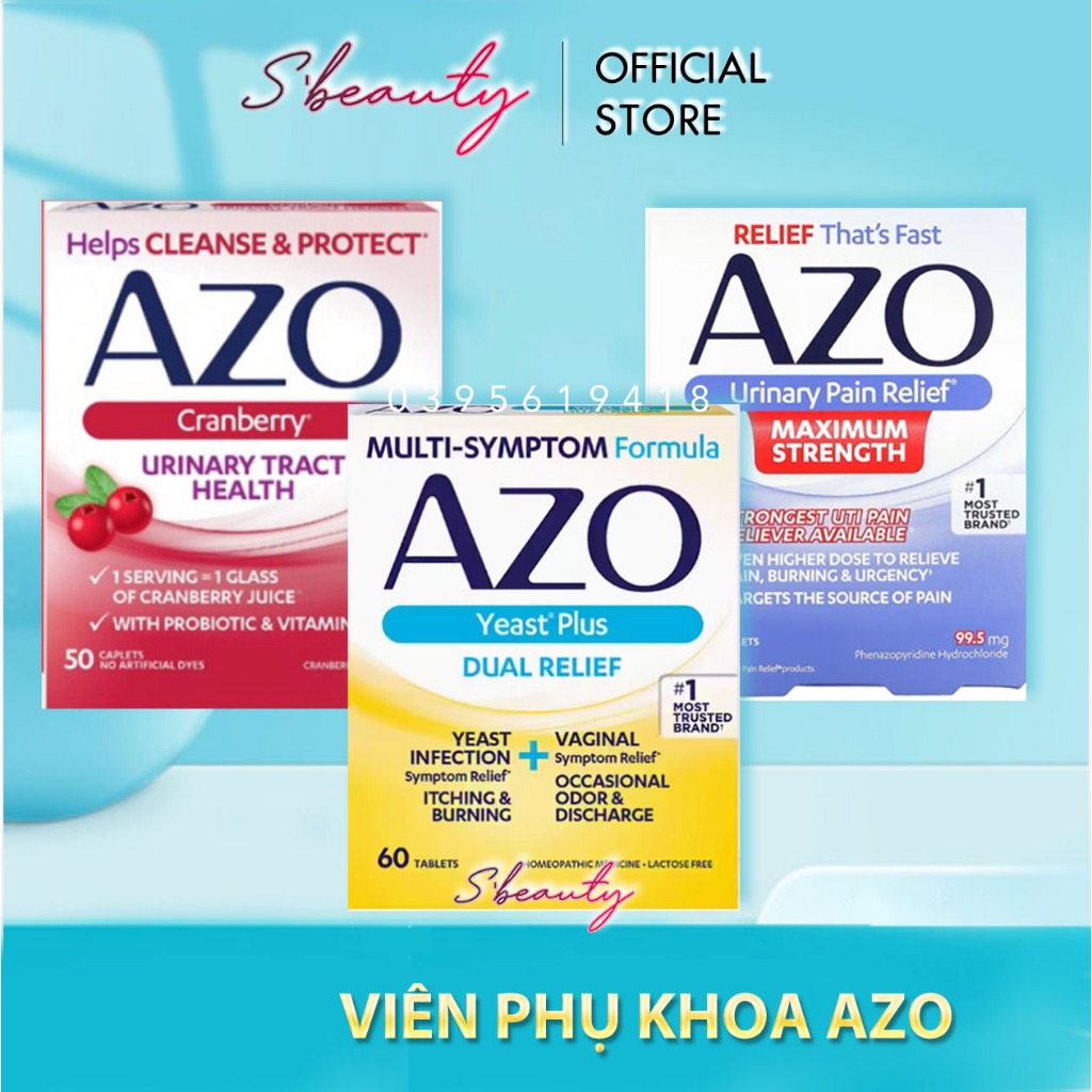 Cranberry Red Azo Gynecological Tablets, Yeast Plus Yellow, Purple ...