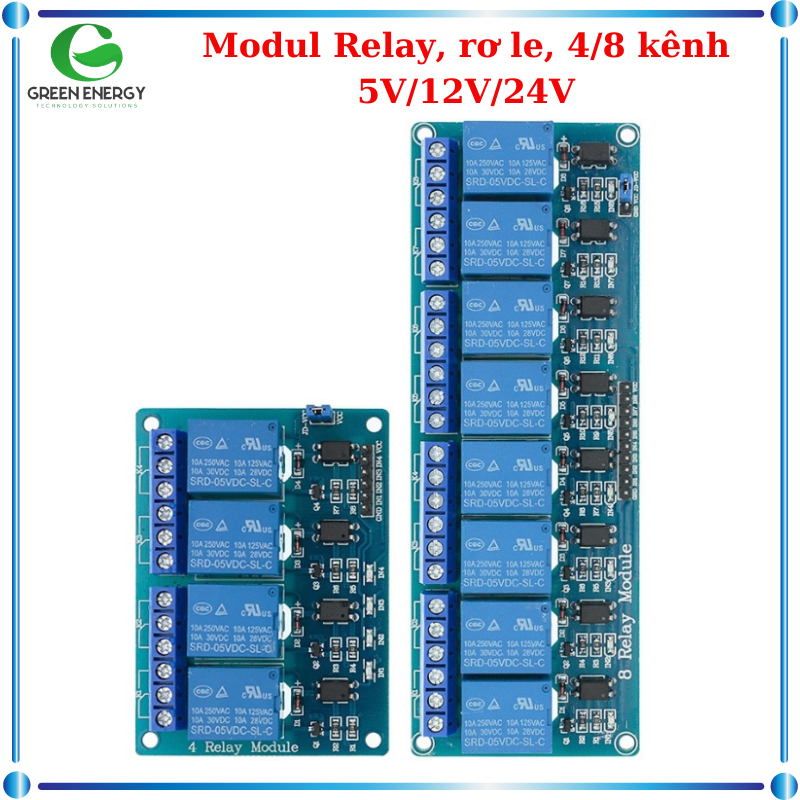 Relay module, Relay, 4/8/16 channels 5V/12V/24V with isolated Opto ...