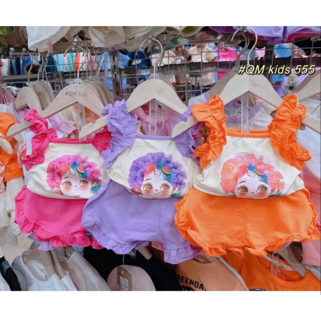 COMBO 3 SETS OF 2-STRING CLOTHING WITH GIRL PRINTED FOR KIDS CTON ...