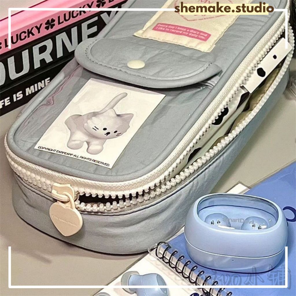 [HB226] Pen box, school supplies box with large compartment with ...
