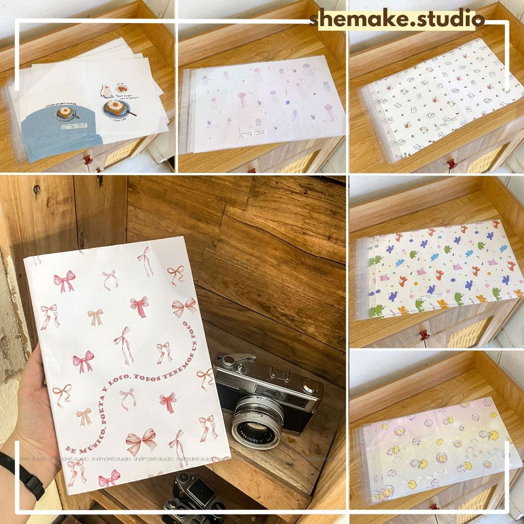 [SHEMAKE][beautiful] 10 sheets of pre-made glass-wrapped notebook paper ...