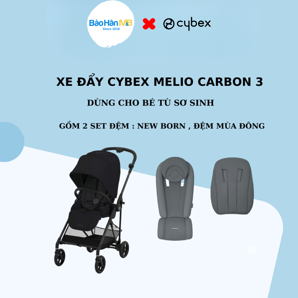 Cybex Melio Carbon folding stroller - Comes with raincoat, cup holder ...