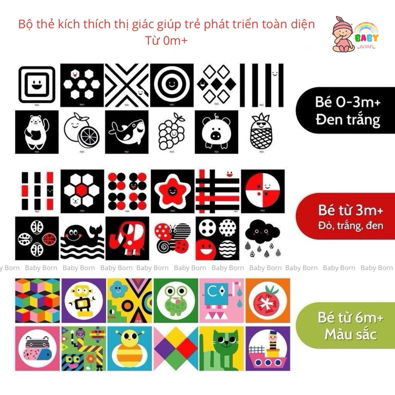 Visual Stimulating Cards For Babies To Develop Comprehensively In Baby ...