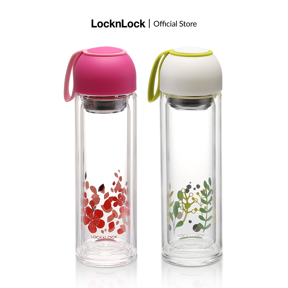 [Malaysia Limited Offer] LocknLock Nature 350ml glass water bottle with ...