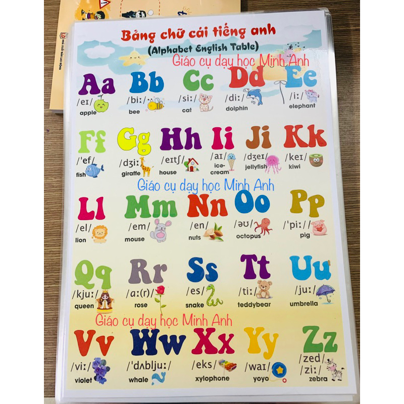 English alphabet with phonetic transcription laminated in A4, A3 size ...