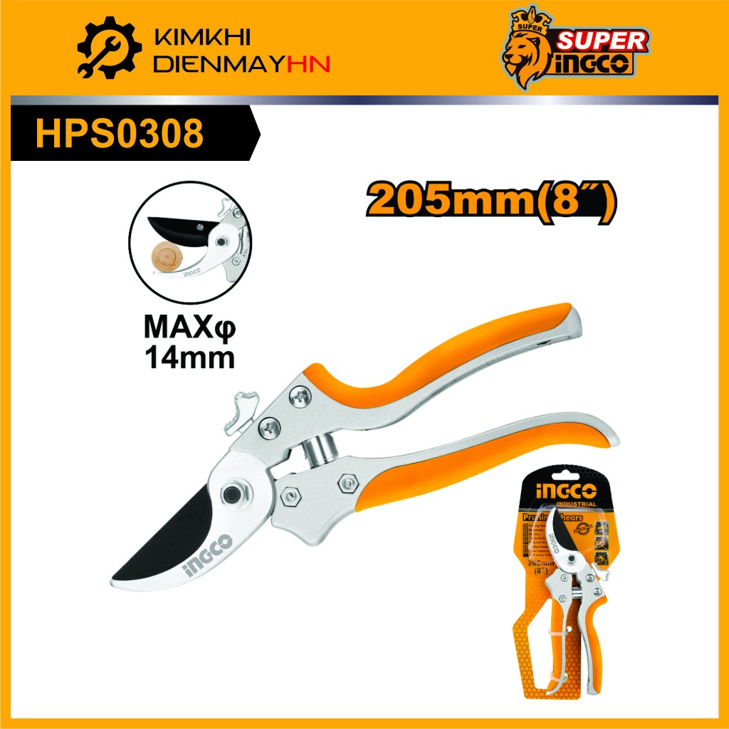Ingco HPS0308 Garden Pruning Shears (205mm / 8 inch) and INGCO HHS6001 ...
