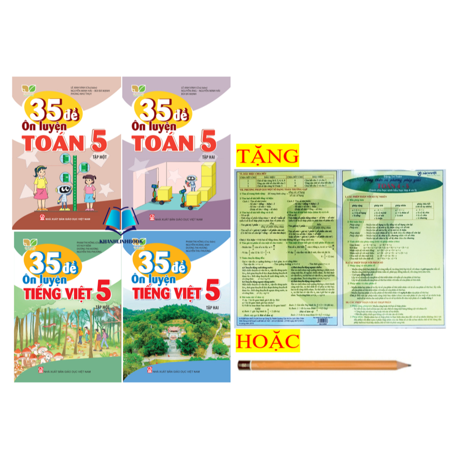 TRI Book - Combo of 35 Math + Vietnamese review questions for grade 5 ...