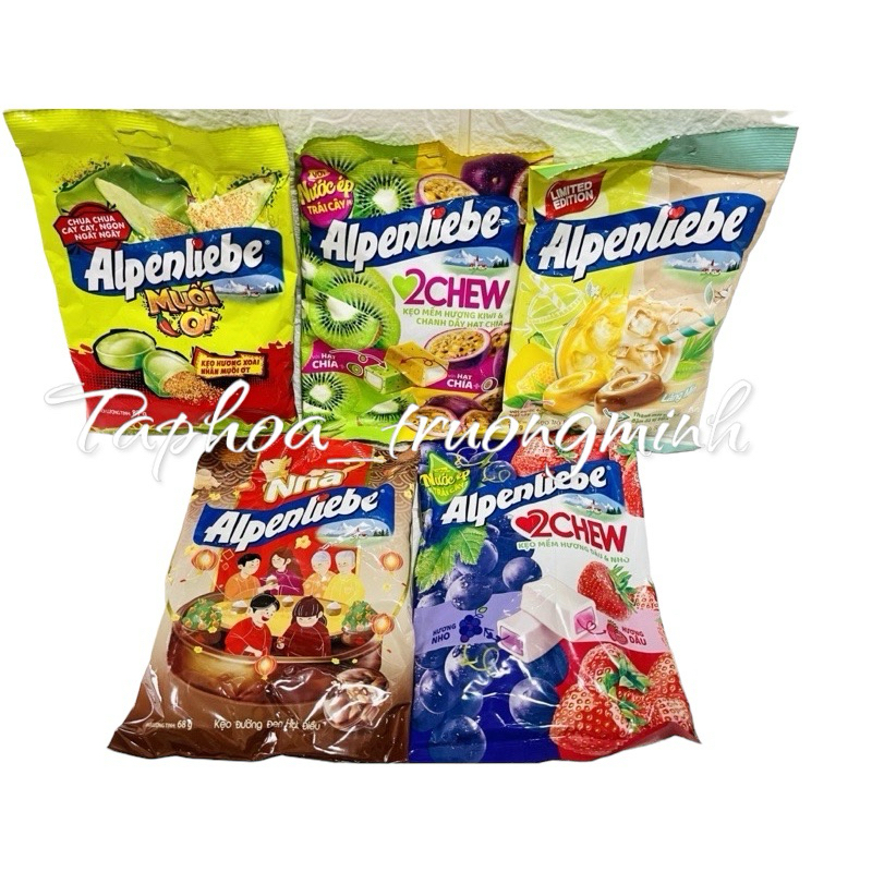Alpenliebe 2Chew Strawberry Soft Candy & Grape-Passion Fruit-Cashew ...