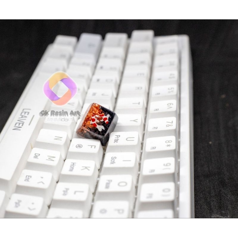 Koi Fish Keycap (2 Fish) OEM Black Orange tone Decorated gaming ...