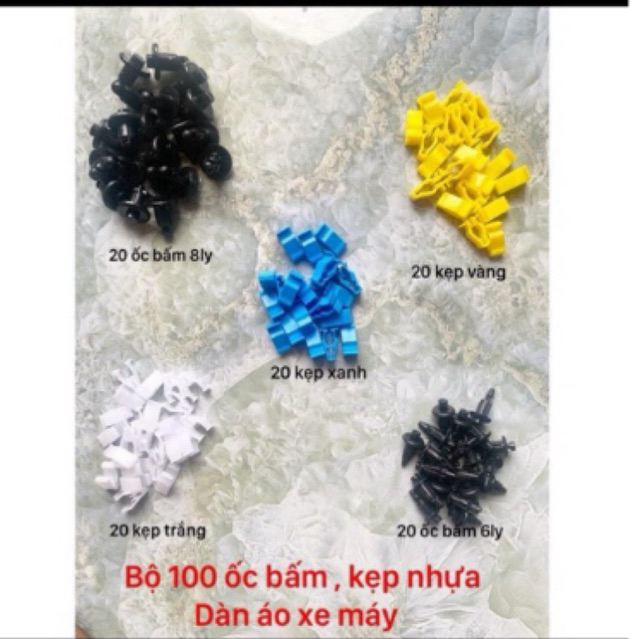 Set Of 100 Plastic Fasteners, Plastic Motorcycle Jacket Clips (20c Each ...