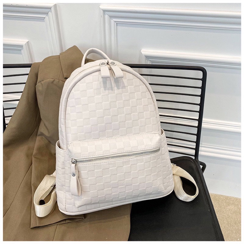 School backpack, large backpack with square rice leather to fit a4 ...
