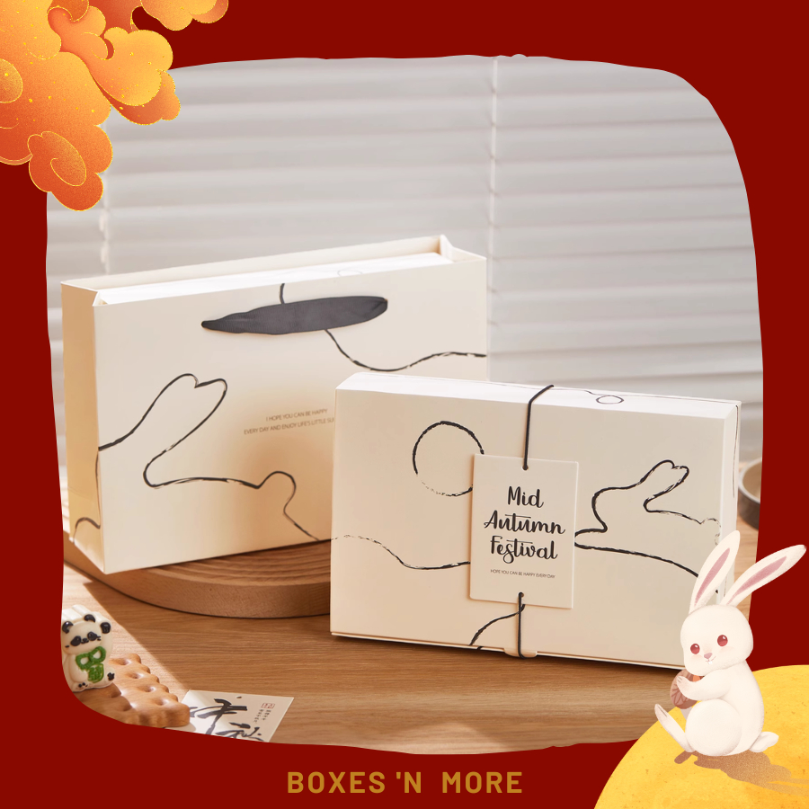 Premium Paper MID AUTUMN White Rabbit Cake Box, Moon Cake Box, Egg Cake ...
