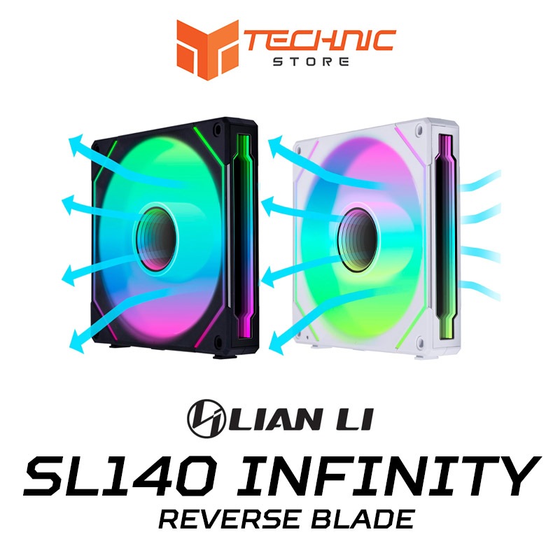 Lian Li UNIFAN SL140 INFINITY REVERSE BLADE Radiator Fan - Reversible ...