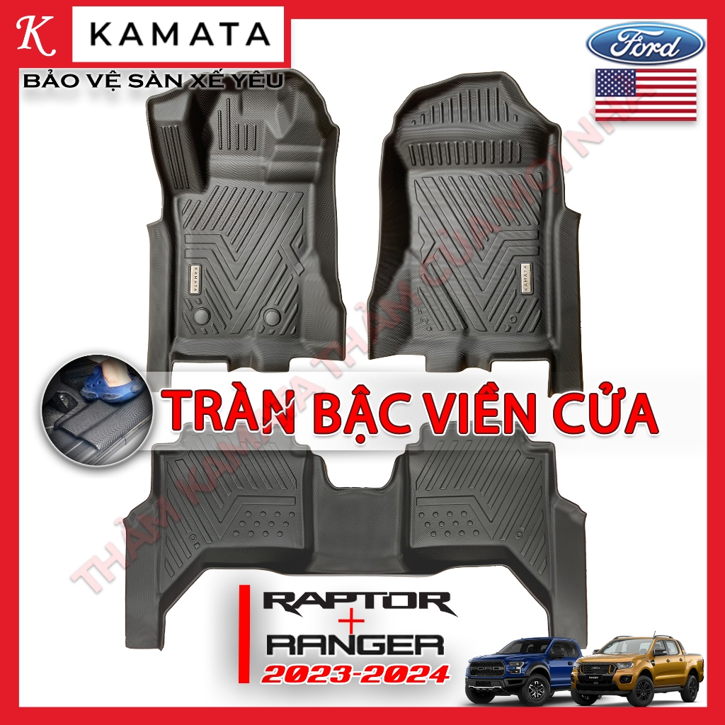 5d car floor mats for Ford Ranger/Raptor 2012-2024 monolithic molded ...