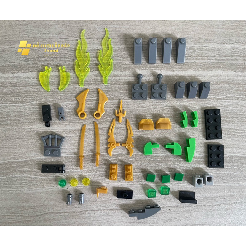 Assembled bricks - combo of 50 new bricks with minifigures and blue ...