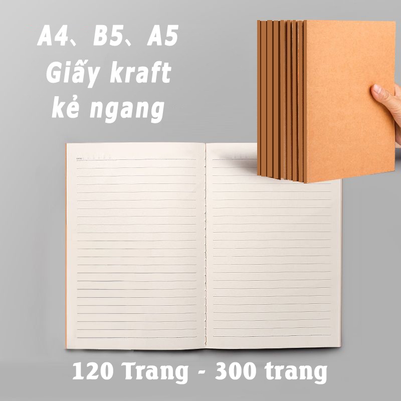Horizontal Line Notebooks - Students A5, B5, A4 Luxurious Brown Cover ...