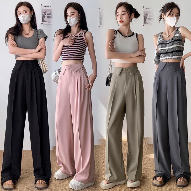 New super hot big size women's wide-leg pants with elastic waist and ...