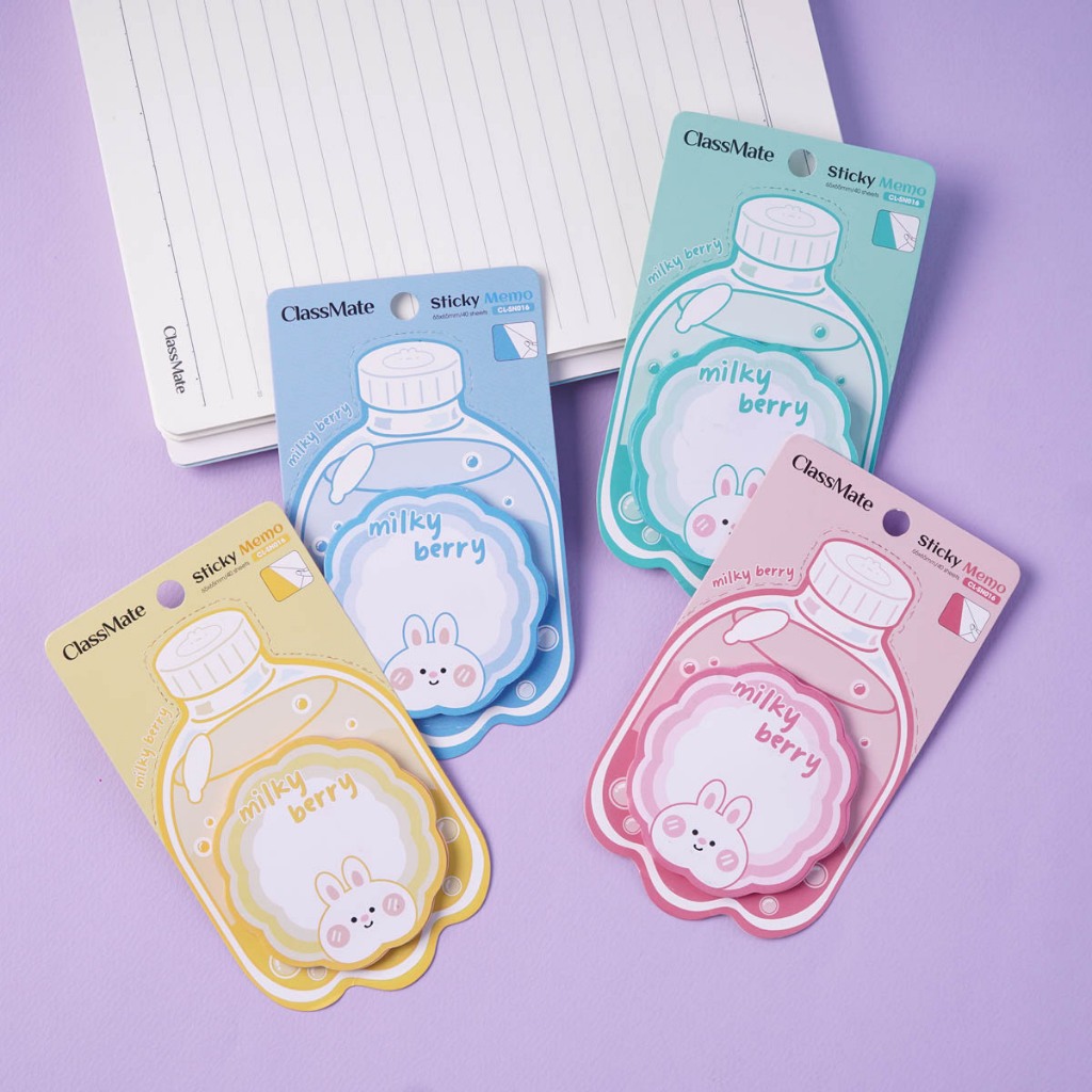Classmate Memo Stick Note Paper, Milky Berry Water Bottle Design Note ...