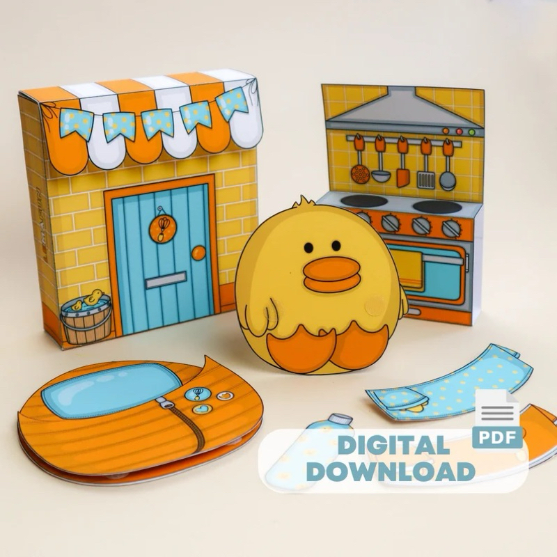 (HIGH Quality PAPER DOLL BOOK) The chef's lalafan yellow duck house ...