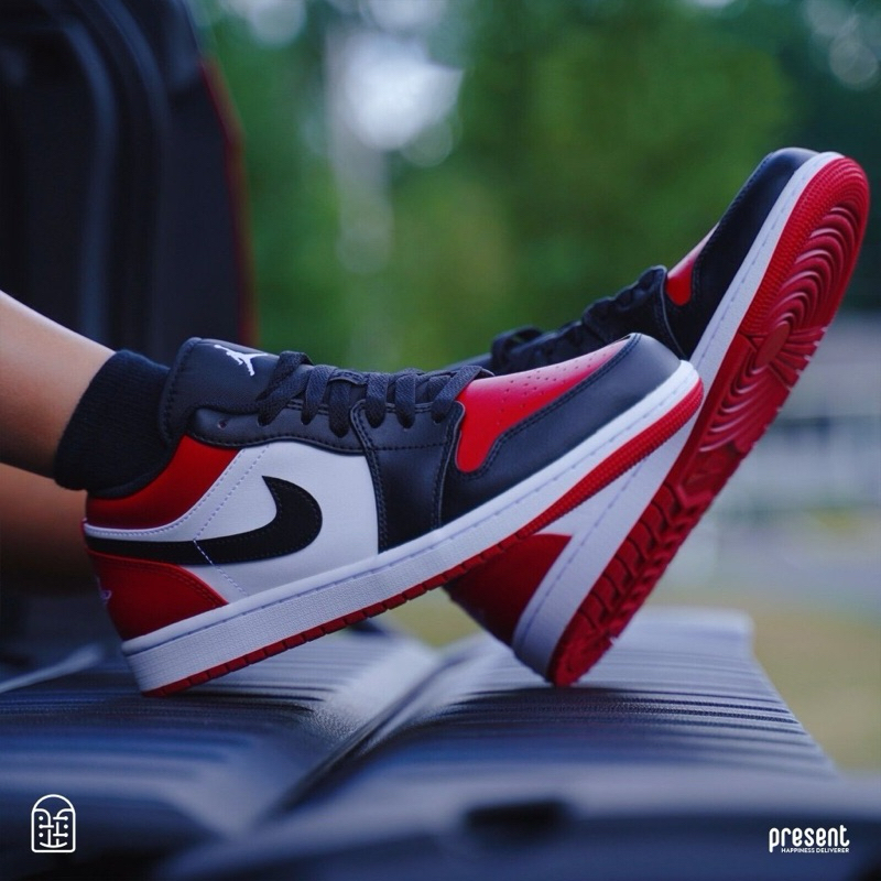 [Genuine Commitment] Air _ Jordan 1 LOW BRED TOE Shoes full box ...