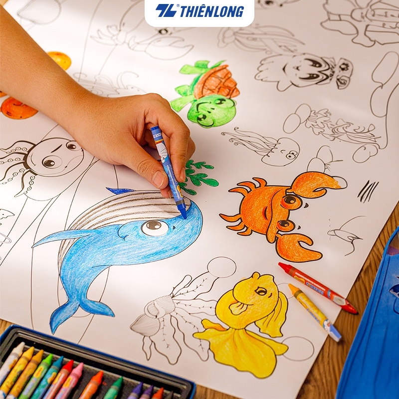 Diy Thien Long Colokit CRO-C001 coloring scroll set for children to be ...