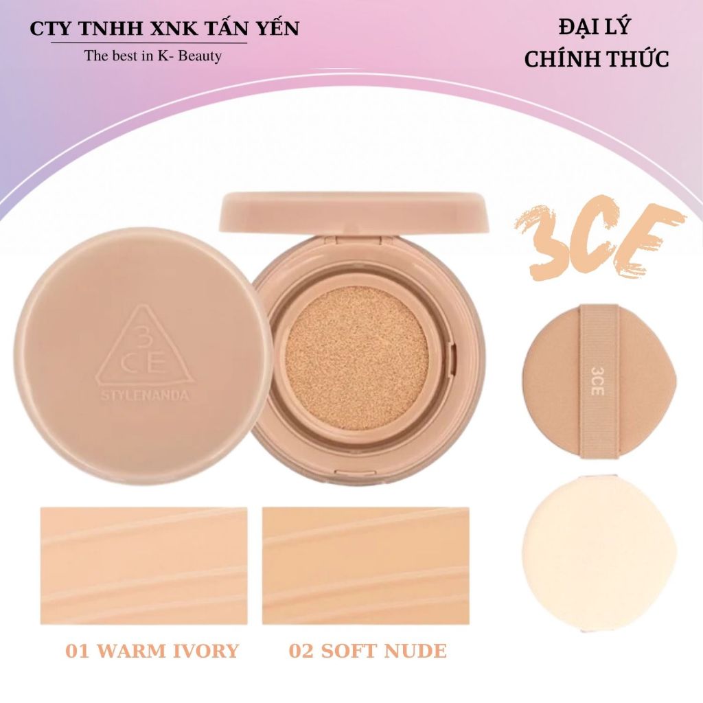 [Core Included] 3CE Soft Matte Fit + Glow Cushion 15g | Shopee Malaysia