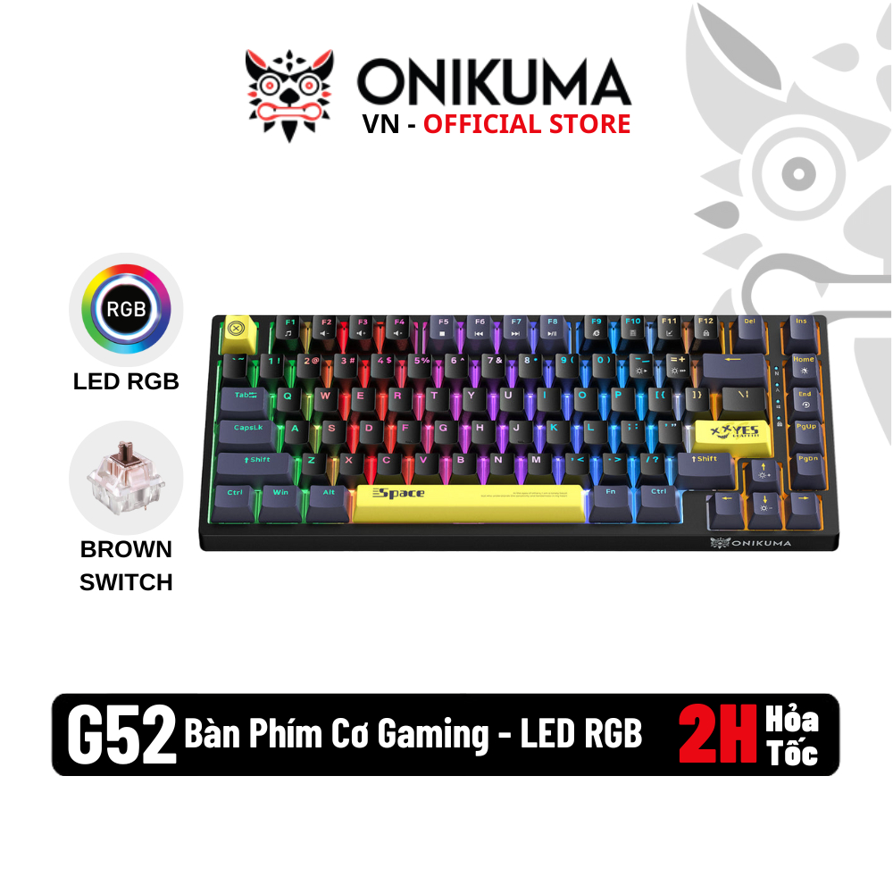 [BLACK] Onikuma G52 Wired Mechanical Keyboard - 82 Key RGB Color ...