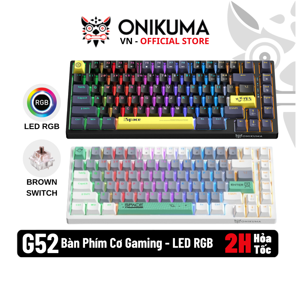 Onikuma G52 Wired Rice Keyboard - 82 Key RGB Color Changing LED For Gamers To Use For PC And ...