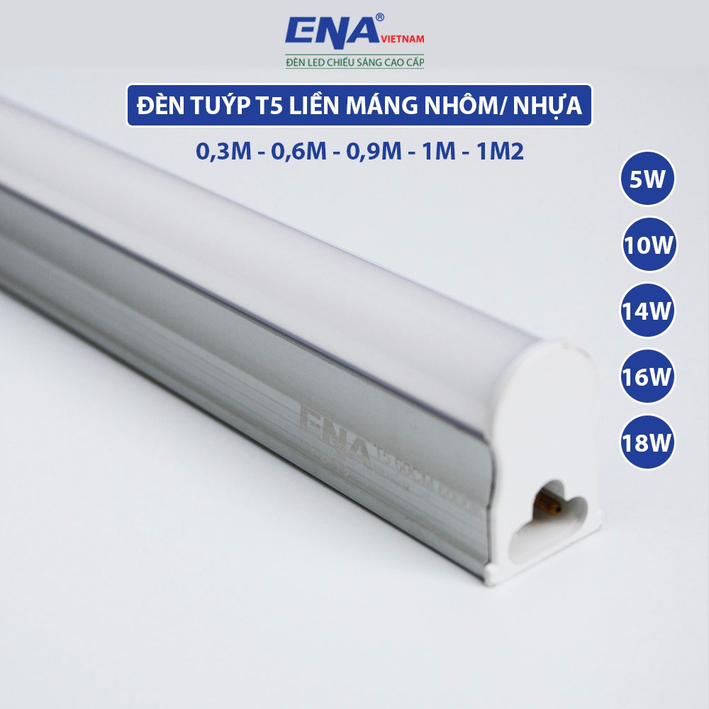 Ena aluminum and plastic T5 LED tube light 1m2 1m 90cm 60cm 30cm white ...
