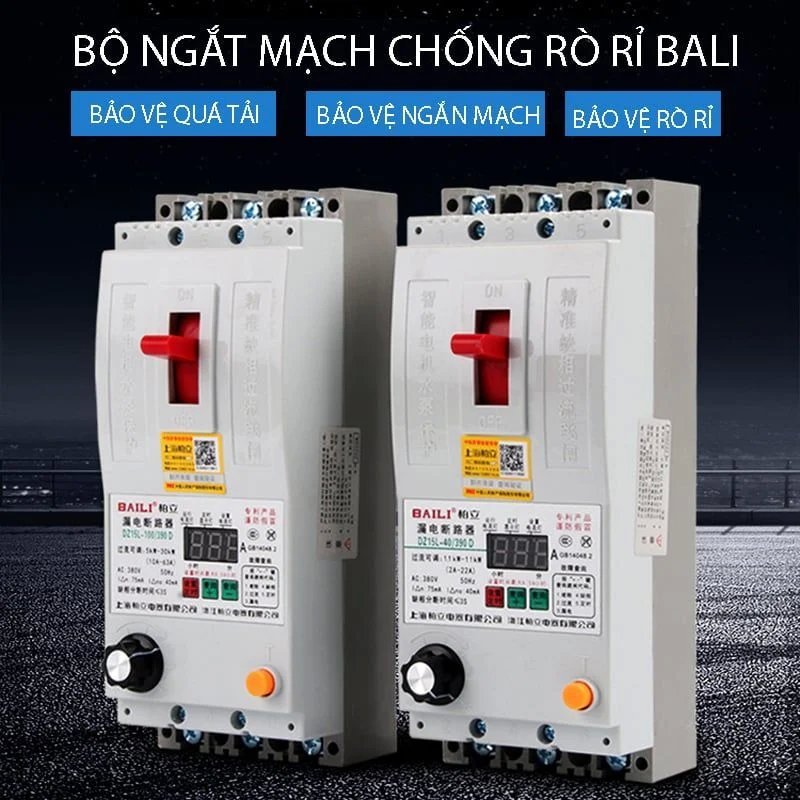 Aptomat Bali 3-phase 63A overload protection, phase loss, phase shift, leakage protection, 5KW ...
