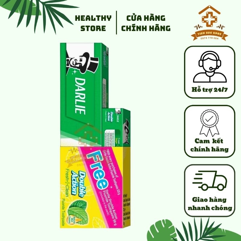 Darlie Double Action Toothpaste 225g + Free 1 Tube of 50g | Shopee Malaysia