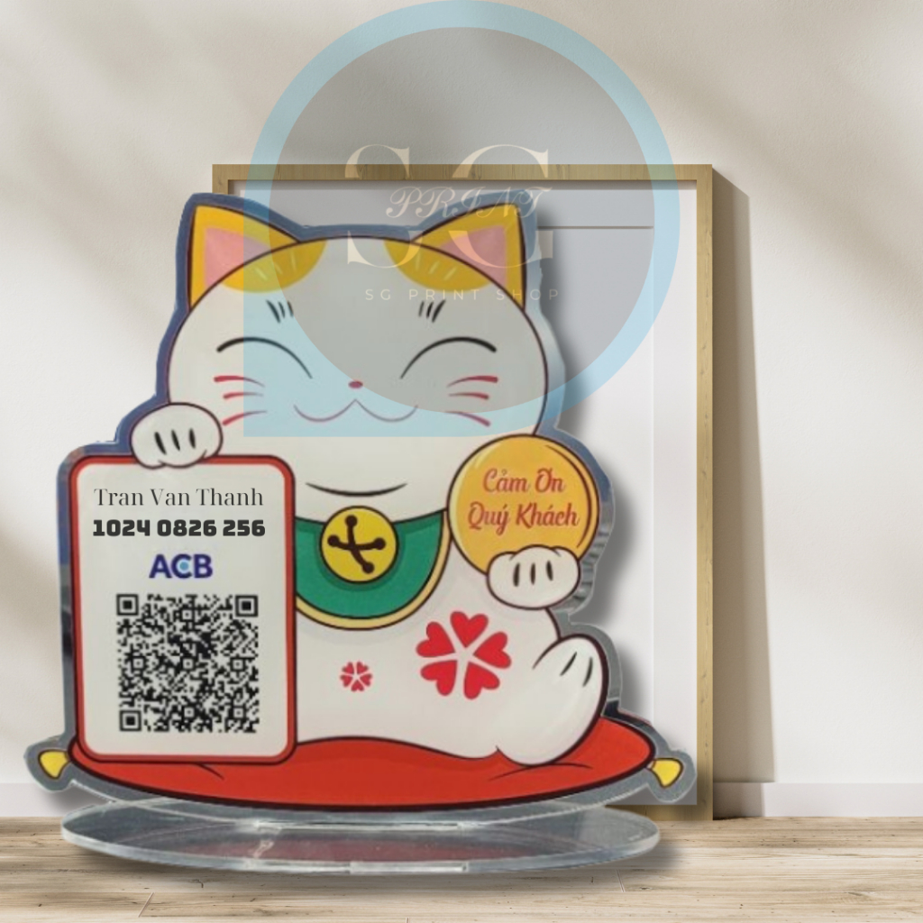 Table QR code Desktop mica Material Luxury acrylic Material Cat Shape ...