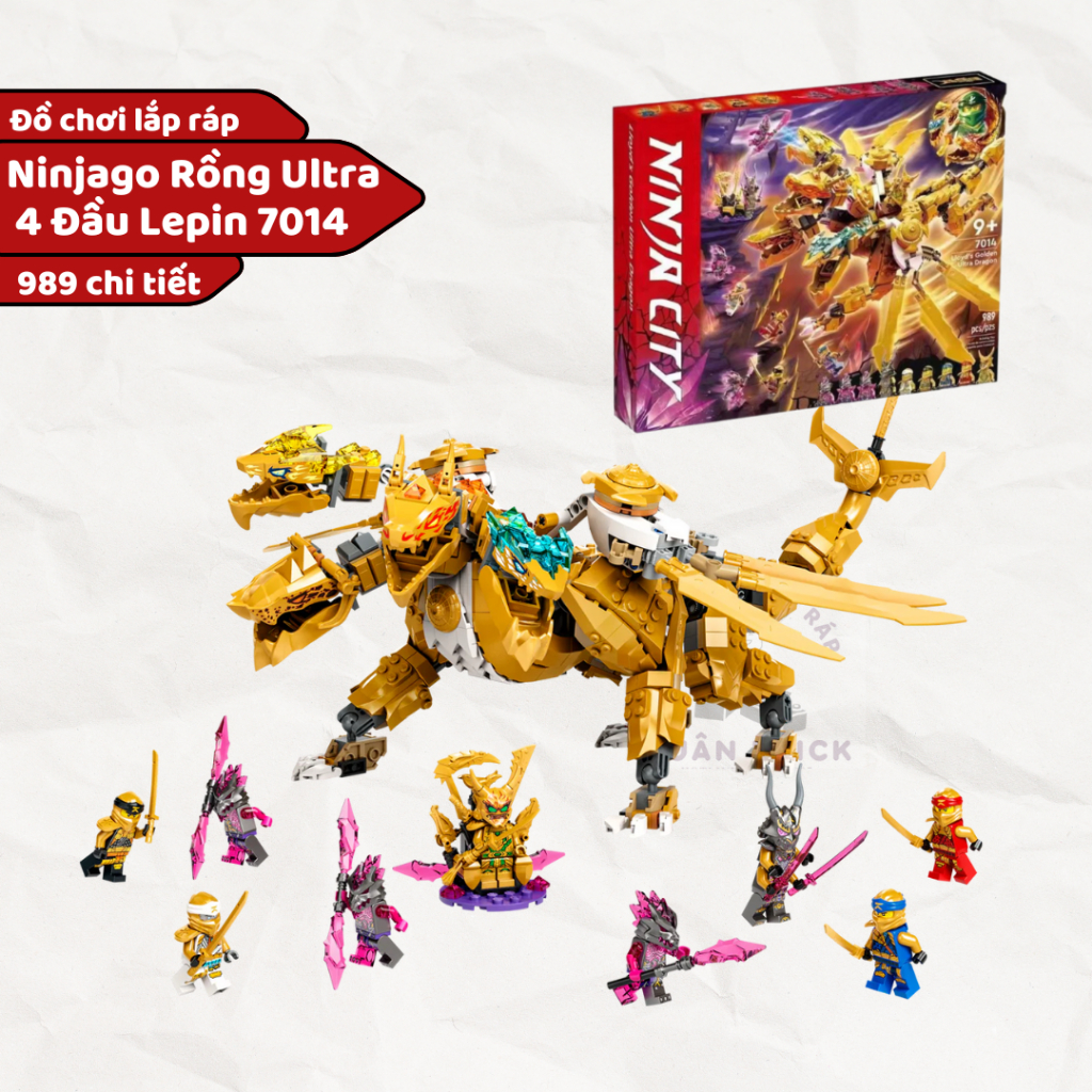 (Free 1 Mini Ninja) Ninjago Dragon Ultra Dragon City 7014 Assembly ...